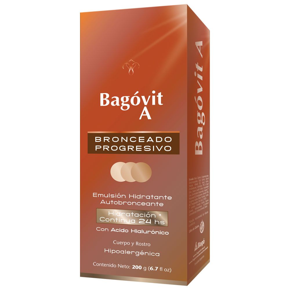 Bagóvit A bronceado progresivo emulsión hidratante autobronceante x 200 ...