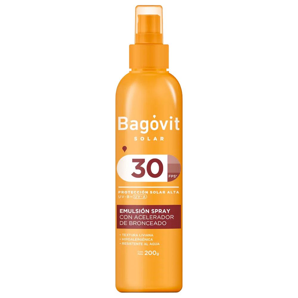 Bagóvit protector solar fps 30 con acelerador de bronceado emulsión ...