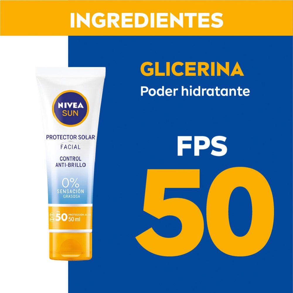 Nivea Sun Control Anti-brillo Protector Solar Fps50 Facial X 50ml ... Nivea Sun Control Anti-brillo Protector Solar Fps50 Facial X 50ml ...