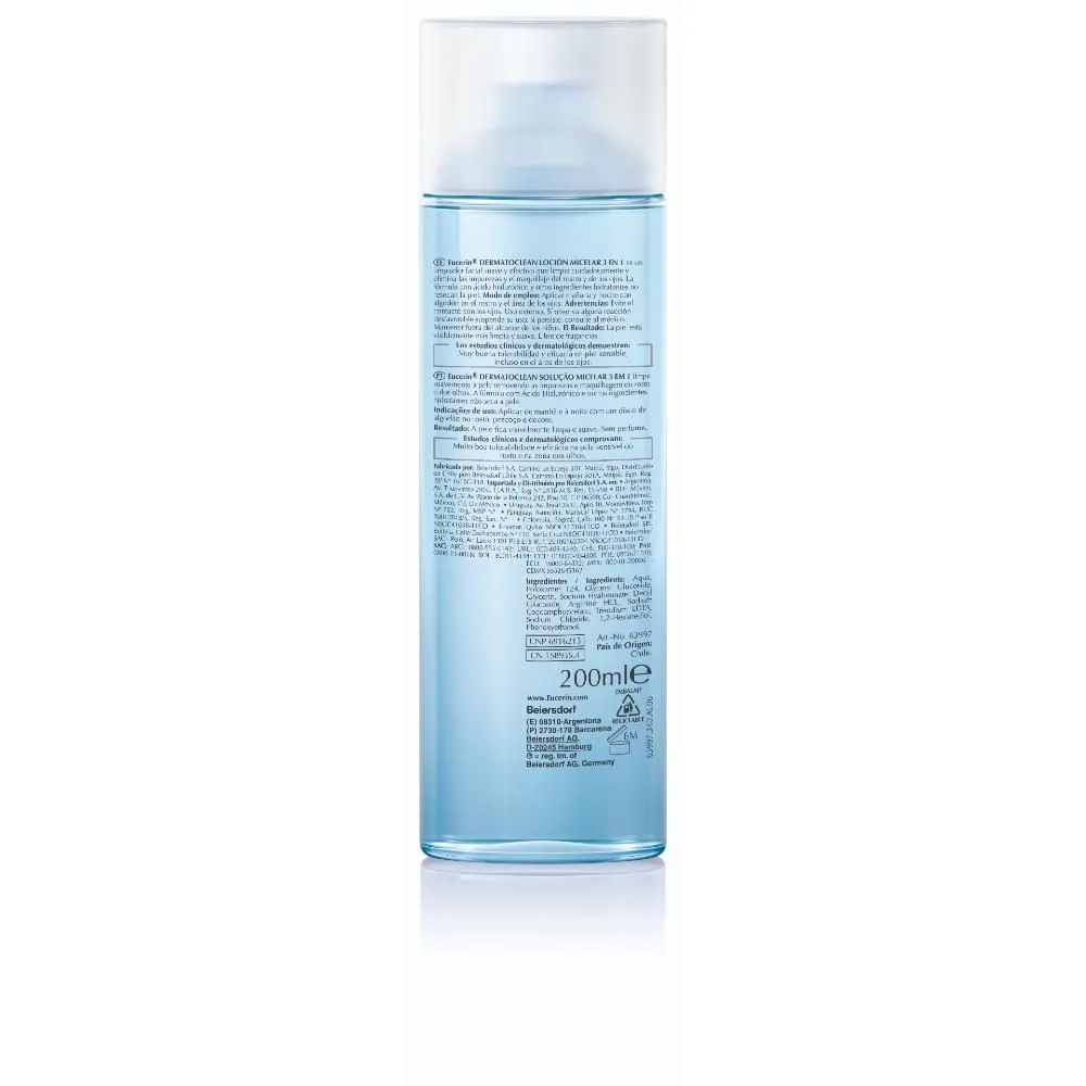 Eucerin Dermatoclean Hyaluron Loción Micelar 3 En 1 Limpiadora Facial X ...