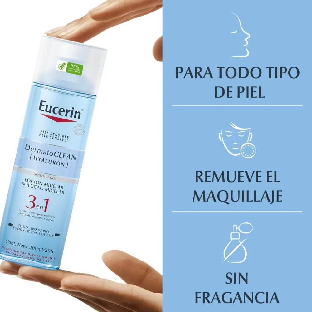 Eucerin Dermatoclean Hyaluron Loción Micelar 3 En 1 Limpiadora Facial X ...
