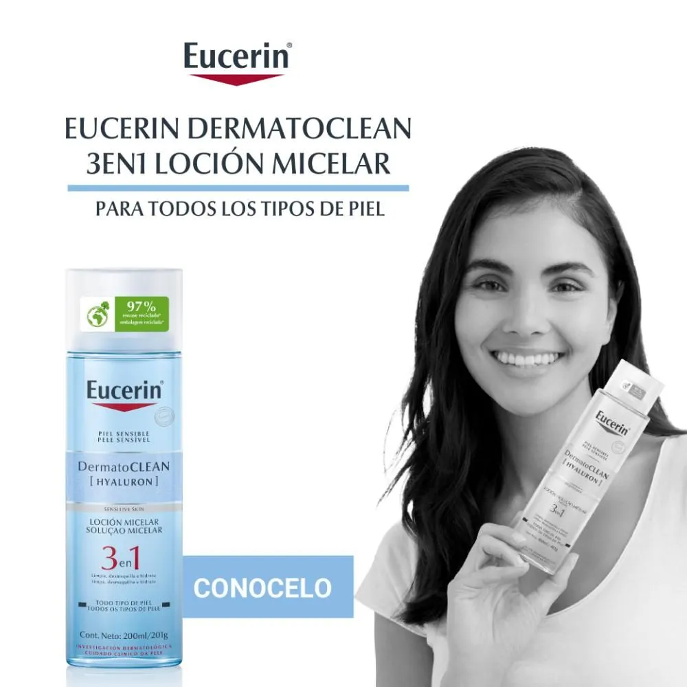 Eucerin Dermatoclean Hyaluron Loción Micelar 3 En 1 Limpiadora Facial X ...