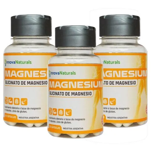 Pack 3 Innovanaturals Magnesium Glicinato De Magnesio X 60 Cápsulas ...