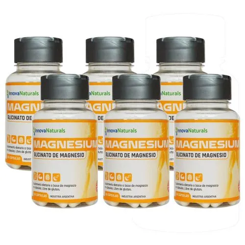 Pack 6 Innovanaturals Magnesium Glicinato De Magnesio X 60 Cápsulas ...