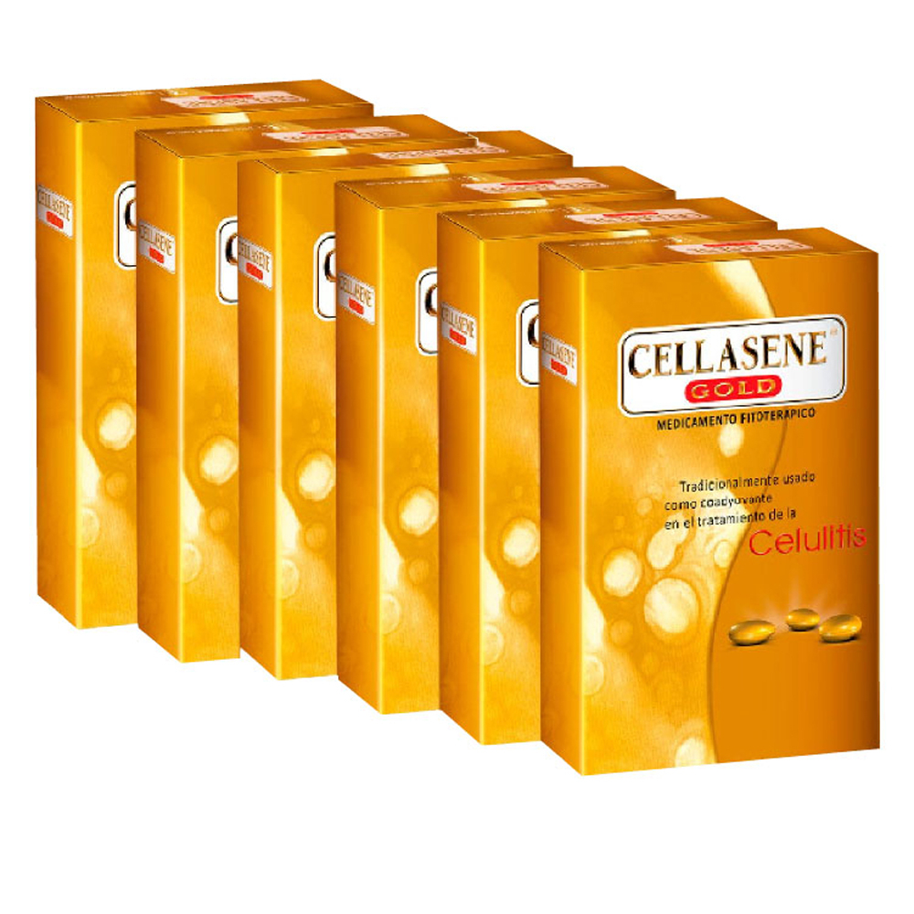 Pack 6 Cellasene Gold Tratamiento Anticelulitis X 30 Cápsulas ...