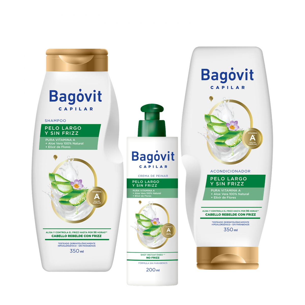 Bagóvit Capilar Rutina Pelo Largo Y Sin Frizz Para Cabello Rebelde ...