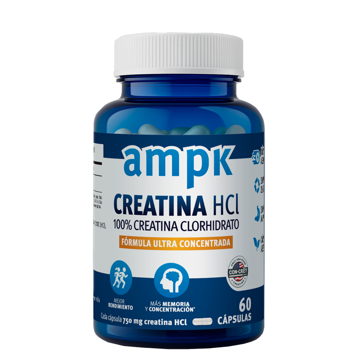 Ampk Creatina Hcl Ultra Concentrada Suplemento X 60 Cápsulas - Farmacia ...