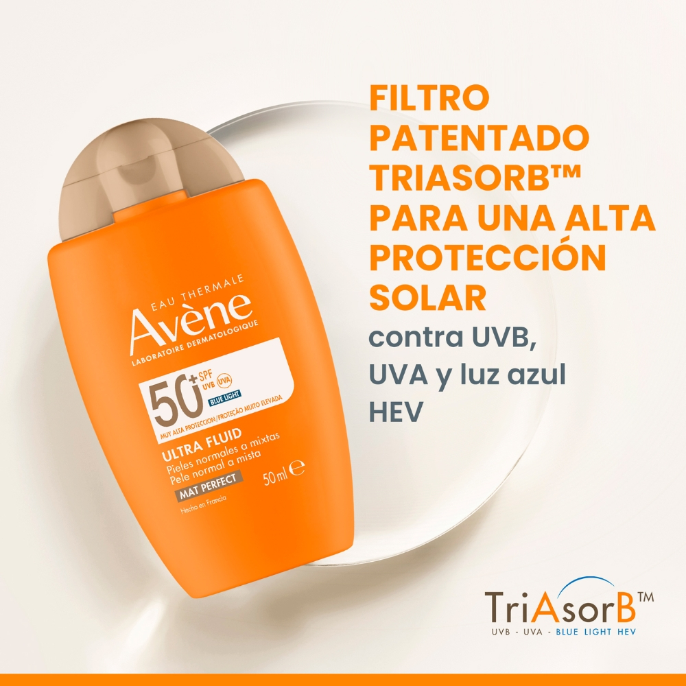 Avene Ulta Fluid Mat Perfect Spf50 Solar Facial Color Piel Normal A ...