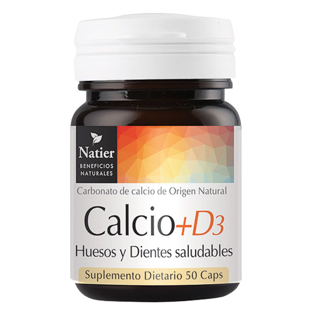 Natier calcio + vitamina d3 x 50 cápsulas - huesos y dientes saludables ...